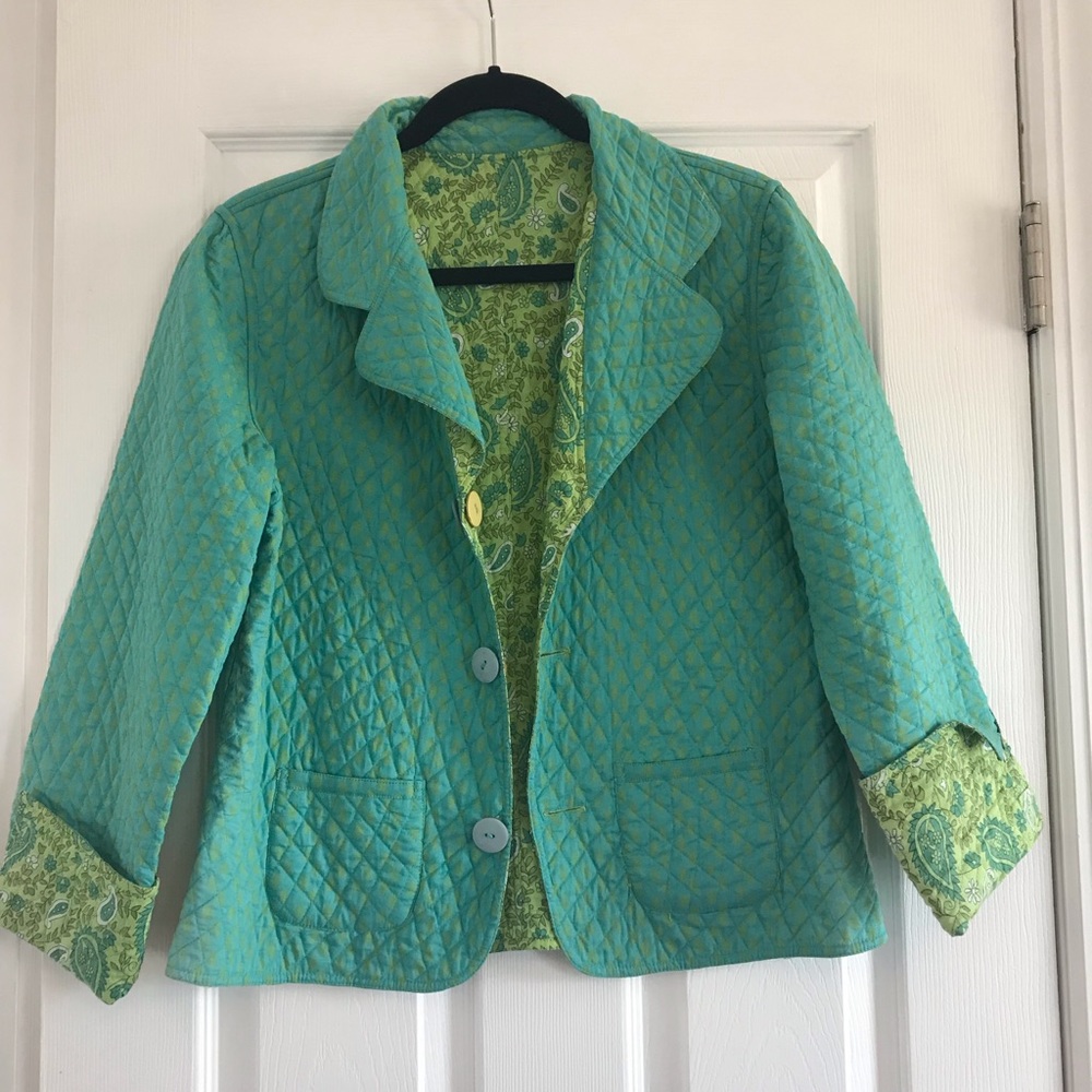 Fully Reversible Quilted Paisley Jacket M Quilt Look … - Gem